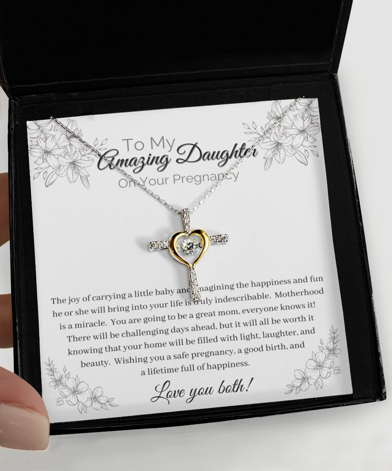 Gift for Pregnant Daughter, Daughter Pregnancy Gift, White Message Card ...