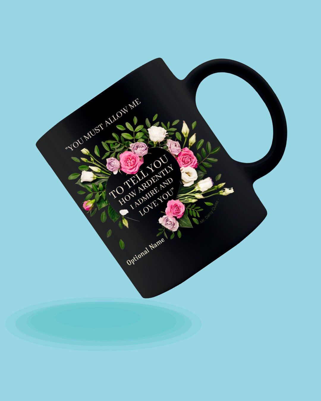 Personalized Coffee/tea Mug - Custom Text Mugs - Modern Black Quote ...