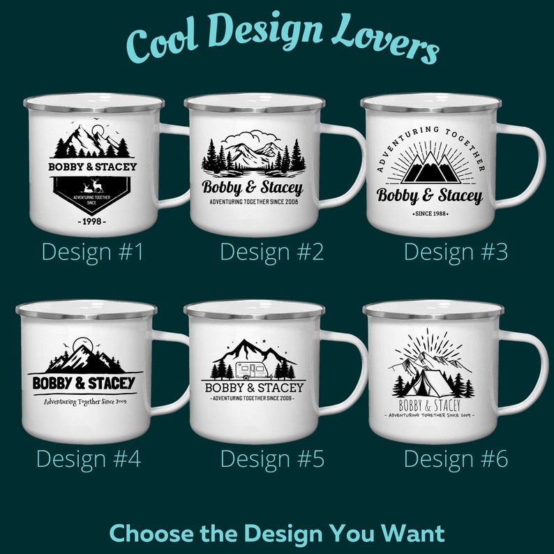 Personalized Enamel Cup Custom Camp Tin Cups White Mugs - Etsy