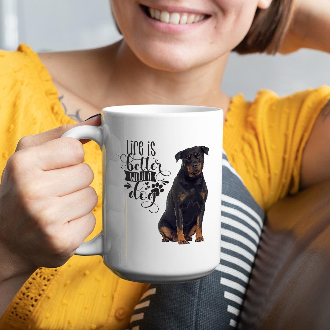 Life is Better With a Dog Mug | Dog Coffee Mug | White Ceramic Mug ...