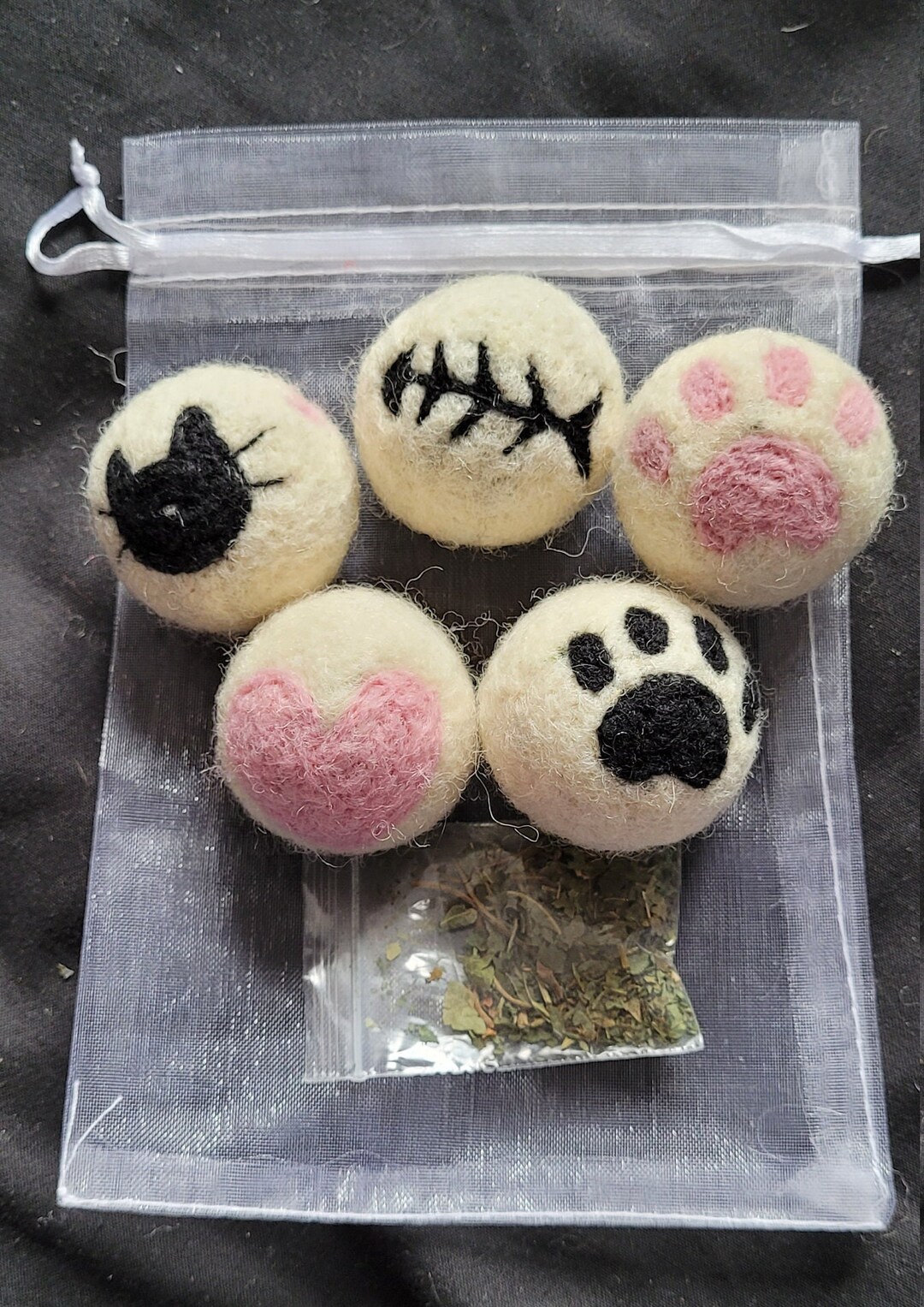 Needle Felted Catnip Balls - Infused Cat Toy With Extra Catnip - Single ...