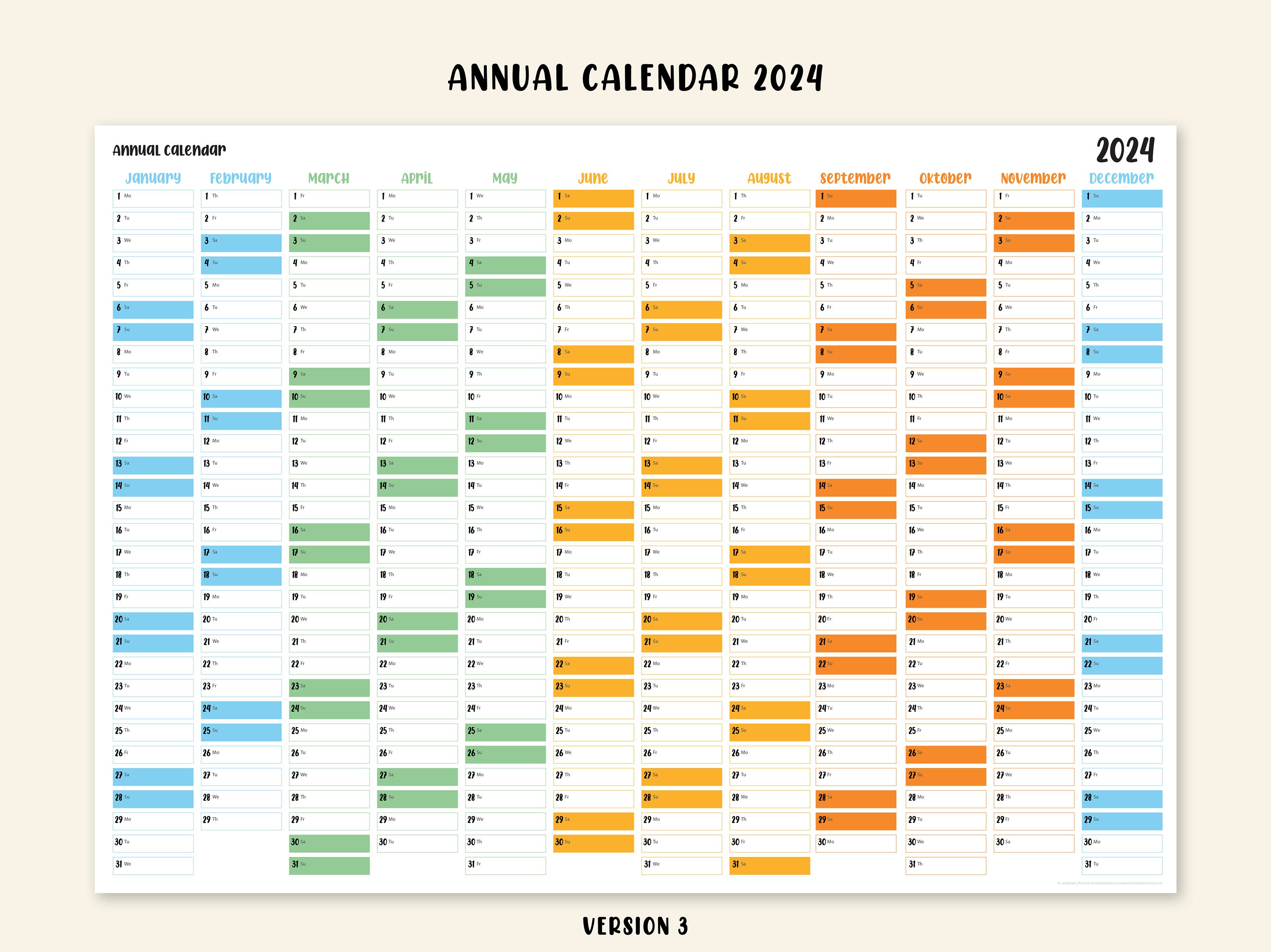 Printable 2024 Calendar Bundle: British Holidays & Annual Calendar in ...