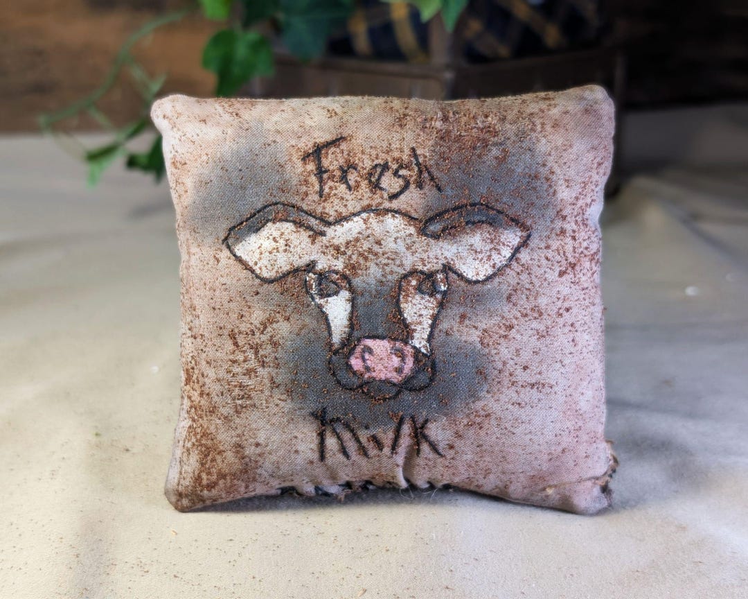 Primitive 4-inch Home Decor Cow Mini Pillow - Etsy