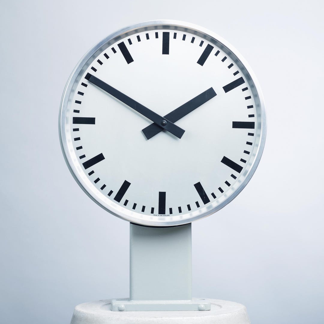 1961 Moser Baer Clock Double Sided Made in Switzerland Vintage ...