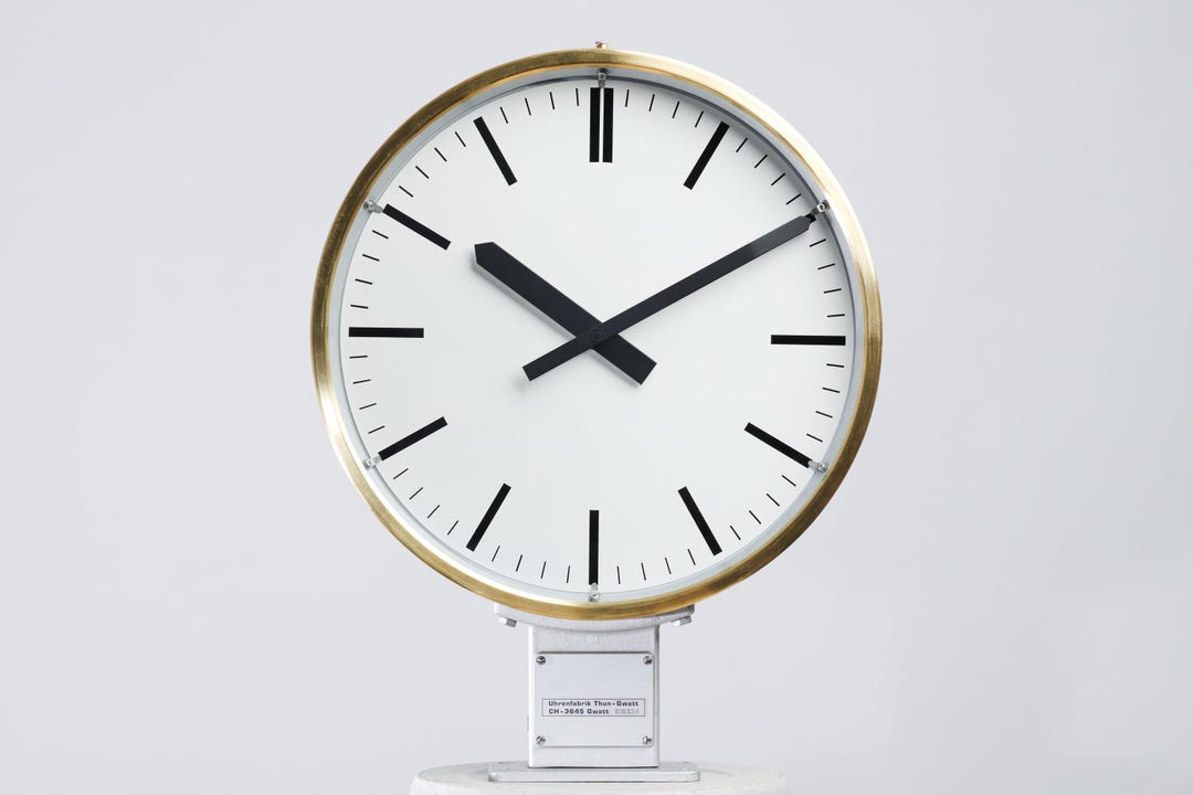 Large Double-sided Train Station Clock by Inducta of Switzerland ...