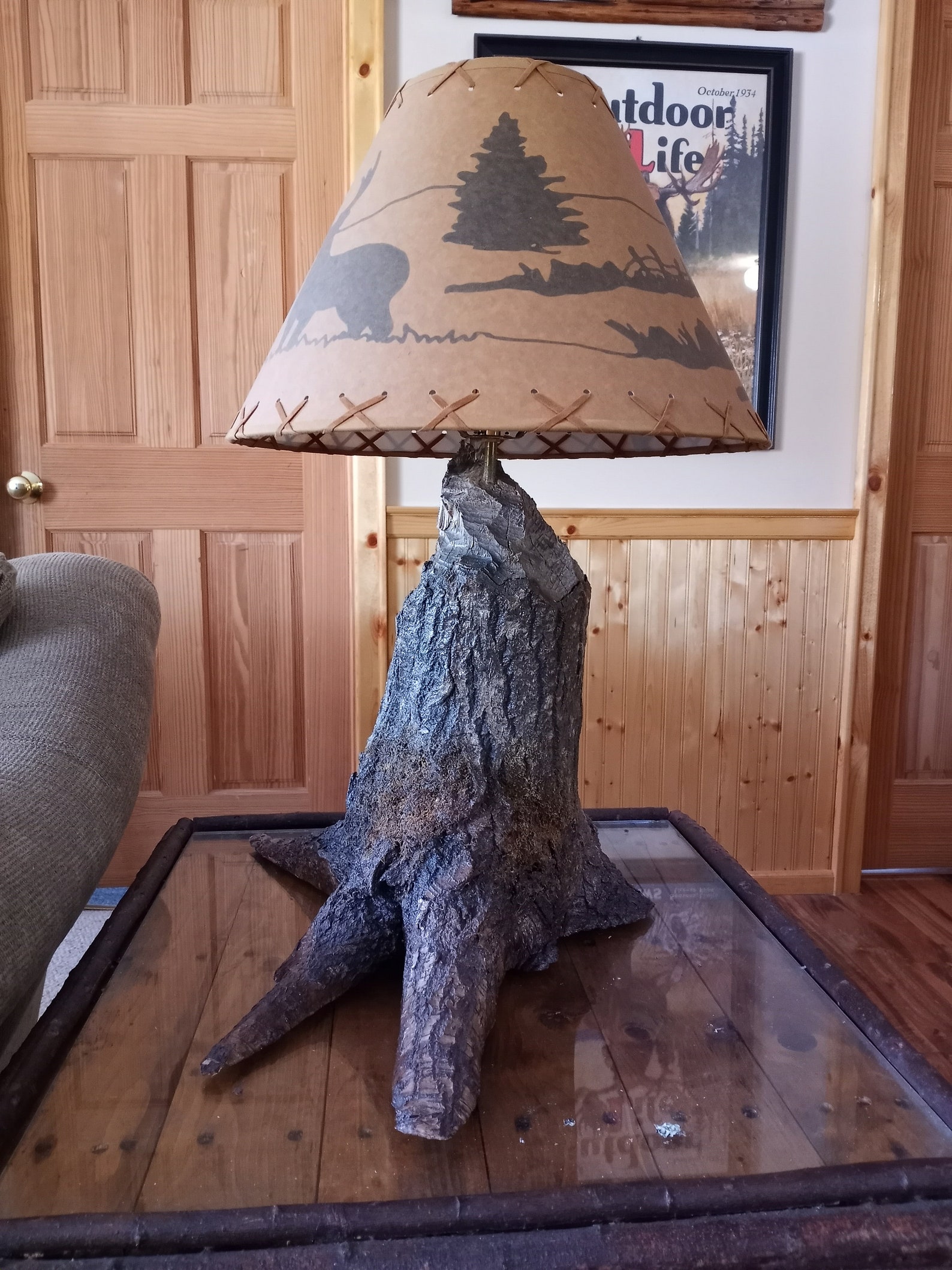 Rustic Log Lamp/ Log Lamp/ Beaver Stump Lamp/ Cabin Decor/ - Etsy