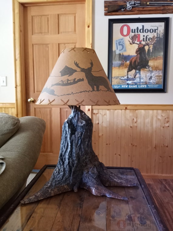 Rustic Log Lamp/ Log Lamp/ Beaver Stump Lamp/ Cabin Decor/ - Etsy UK