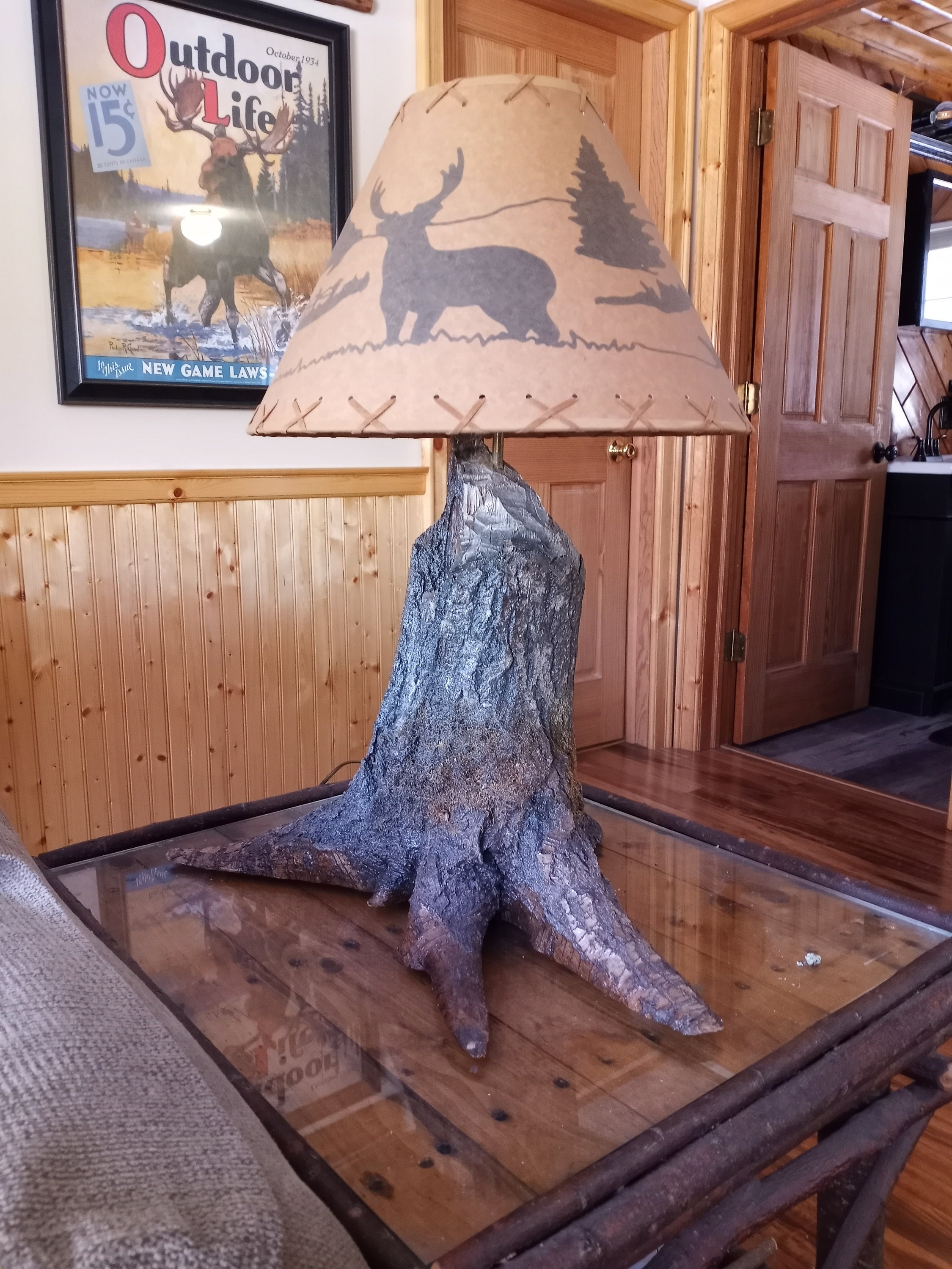 Rustic Log Lamp/ Log Lamp/ Beaver Stump Lamp/ Cabin Decor/ - Etsy UK