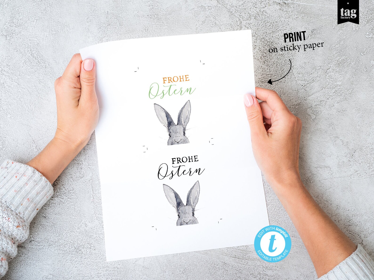 Osterhase Tüte Sticker Printable Happy Easter Treat | Etsy