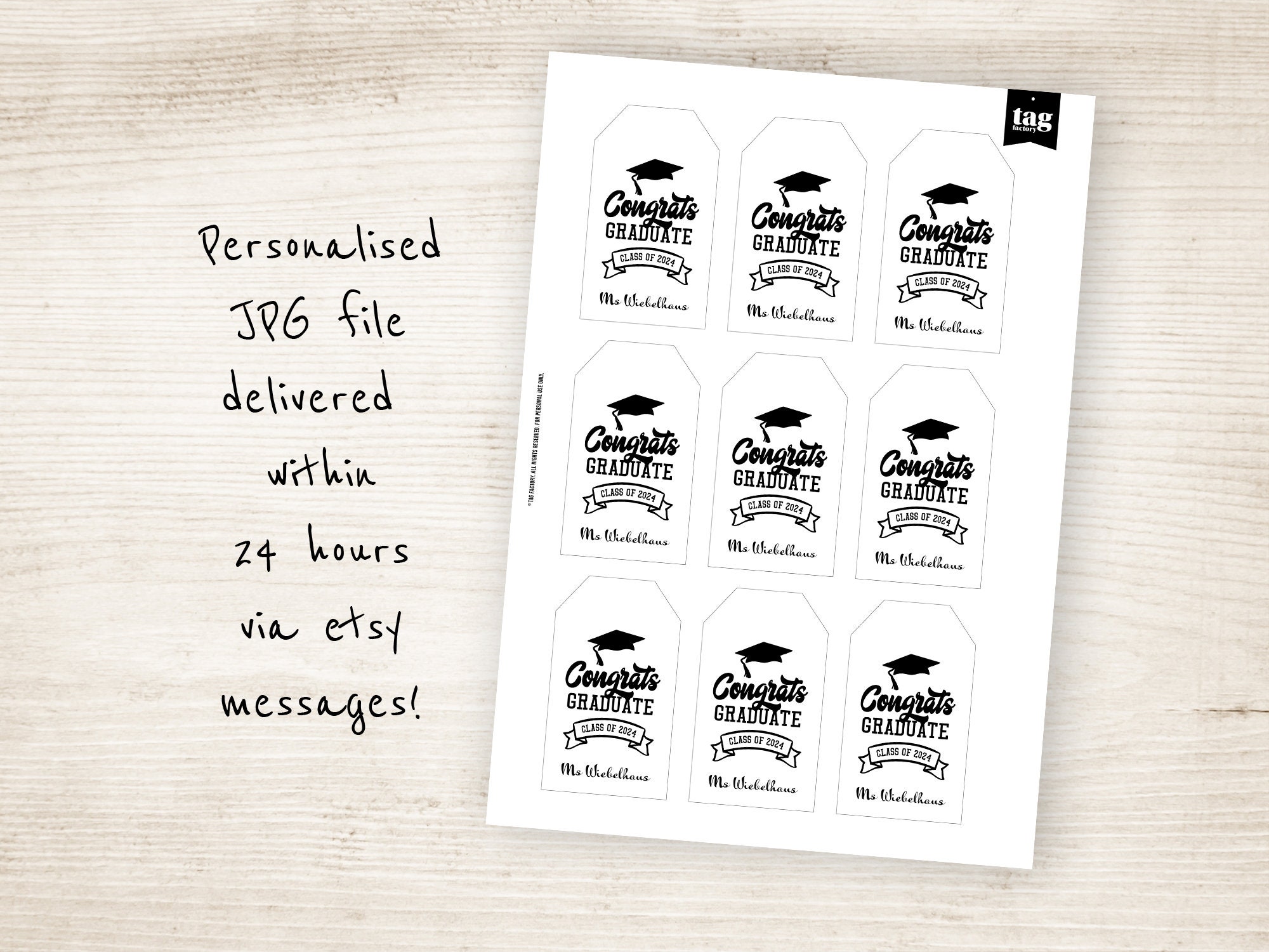 CONGRATS GRADUATE Class of 2023 Gift Tag Printable / Graduation Cap ...