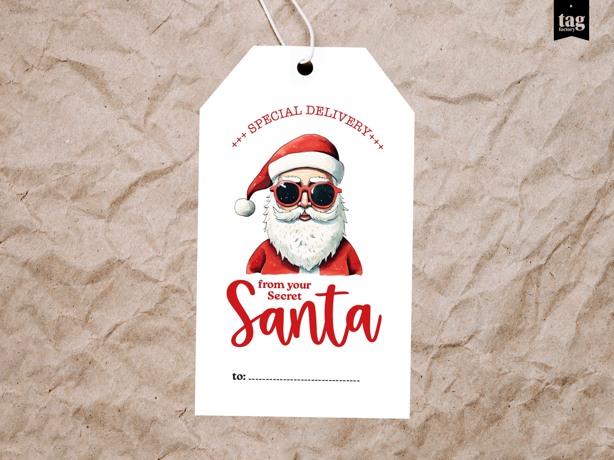 Secret SANTA Gift Tag Printable, Rustic From Secret Santa Gift Tags ...