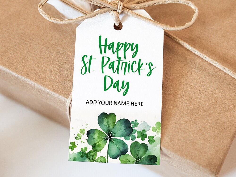 GOOD LUCK TAG Printable, Clover Good Luck Treat New Year, Personalise ...