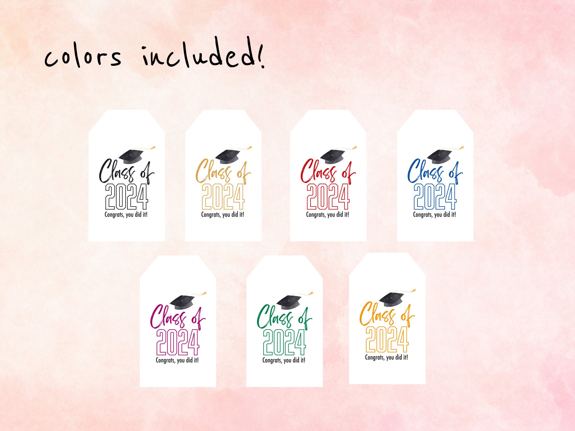 CONGRATS GRAD Gift Tag Printable, GRADUATION Class of 2023 Gift Tag ...