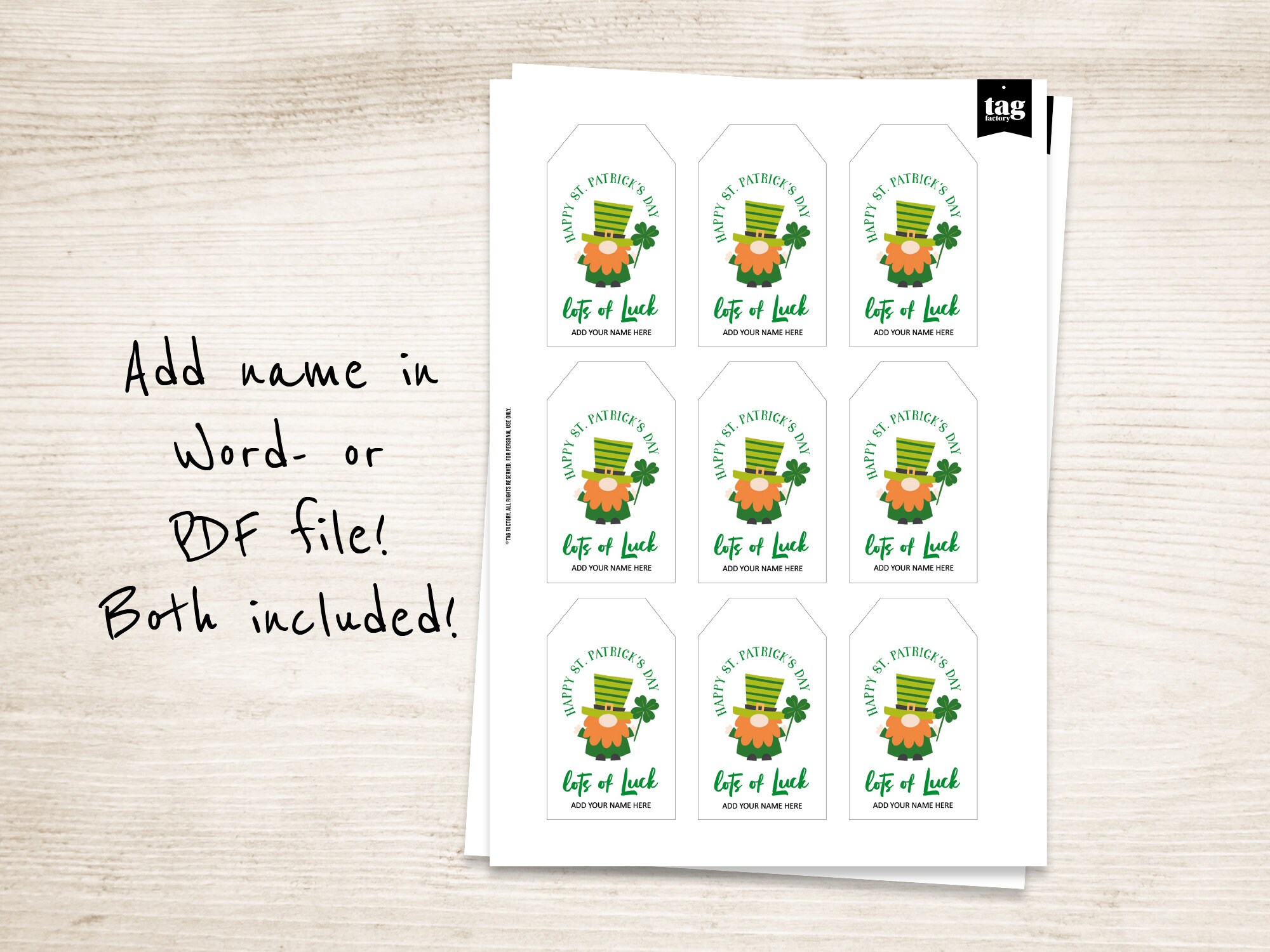 GOOD LUCK Piggy Gift Tag Printable, Edible PIG Good Luck Treat Tag ...