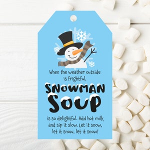 SNOWMAN SOUP Treat Tag Printable // Frosty Snowman Soup Gift Tag ...