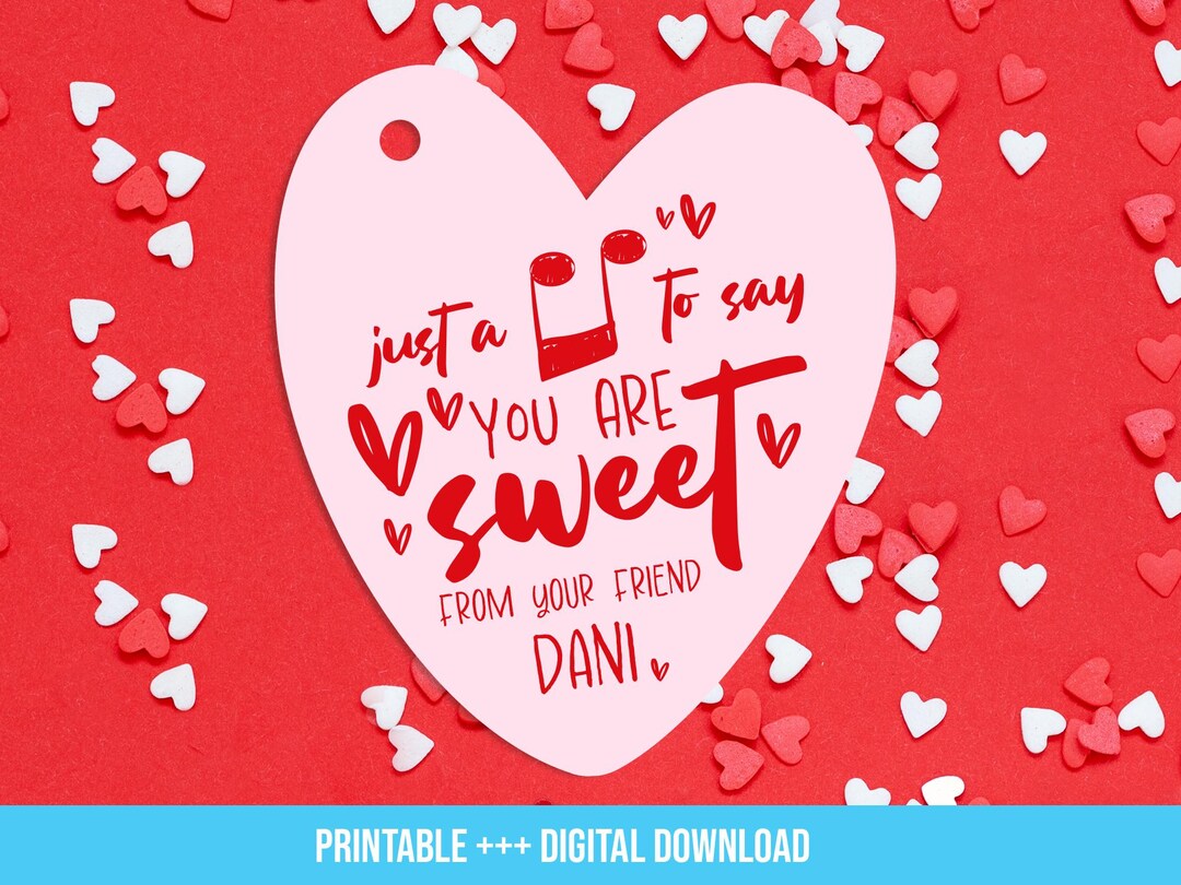 Valentine Printable Tags, Heart Tags, Valentine Kids Favor, Valentine ...