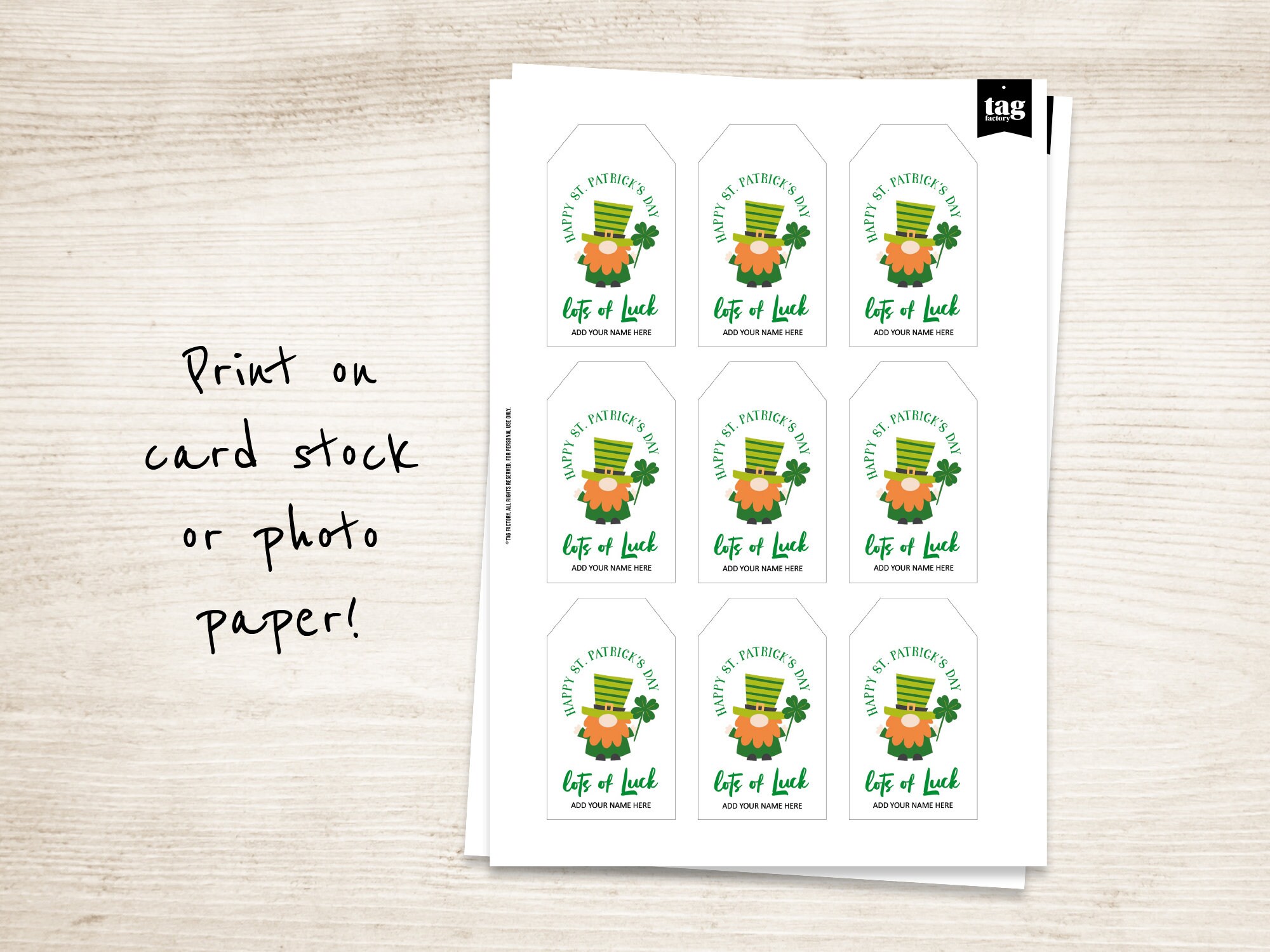 GOOD LUCK Piggy Gift Tag Printable, Edible PIG Good Luck Treat Tag ...