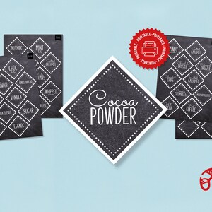 Hot Cocoa BAR Labels Printable, Christmas Buffet Decor, Hot Chocolate ...