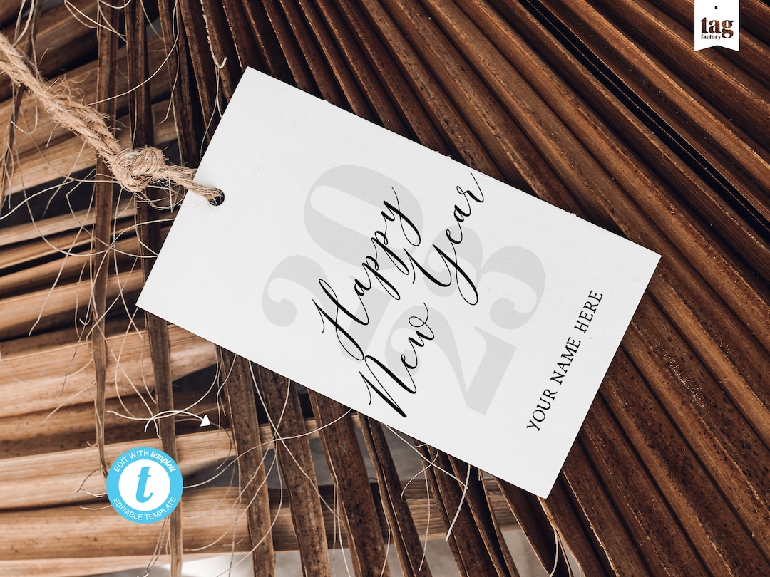 HAPPY NEW YEAR Gift Tag Printable // New Year Wishes Editable - Etsy