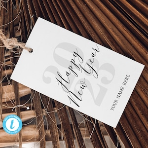 HAPPY NEW YEAR Gift Tag Printable // New Year Wishes Editable - Etsy