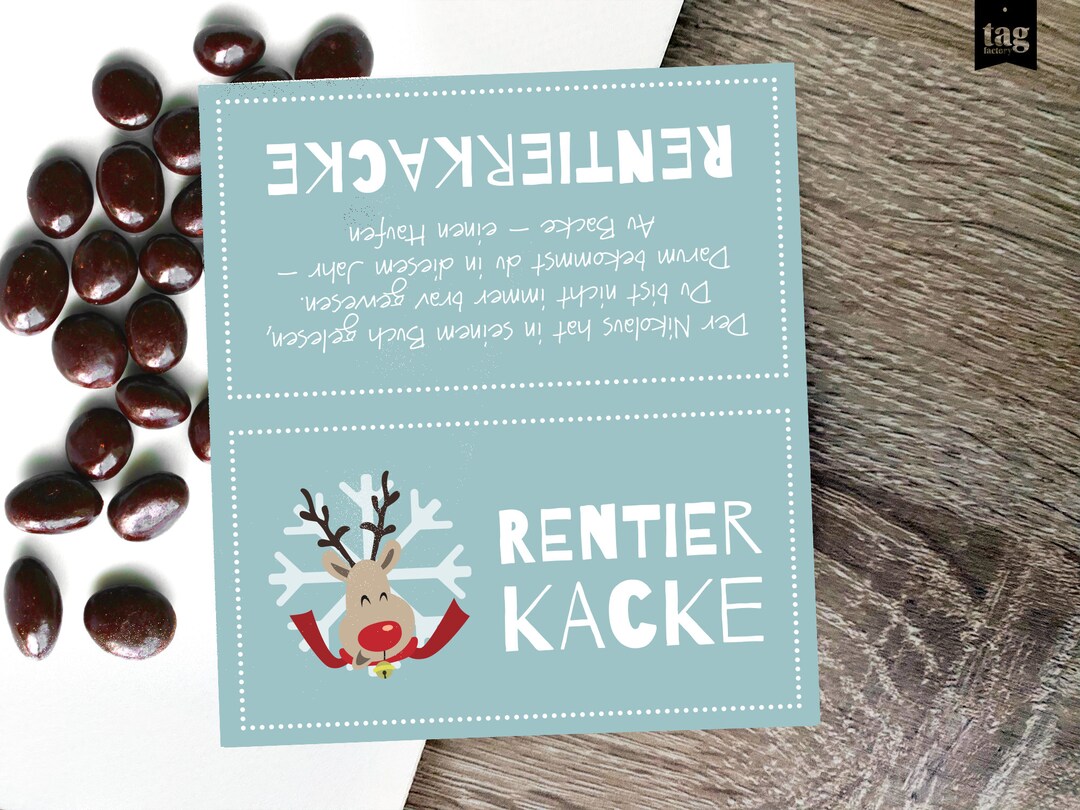 Reindeer Poop Label Santa Claus Printable, Greetings From Santa Claus ...