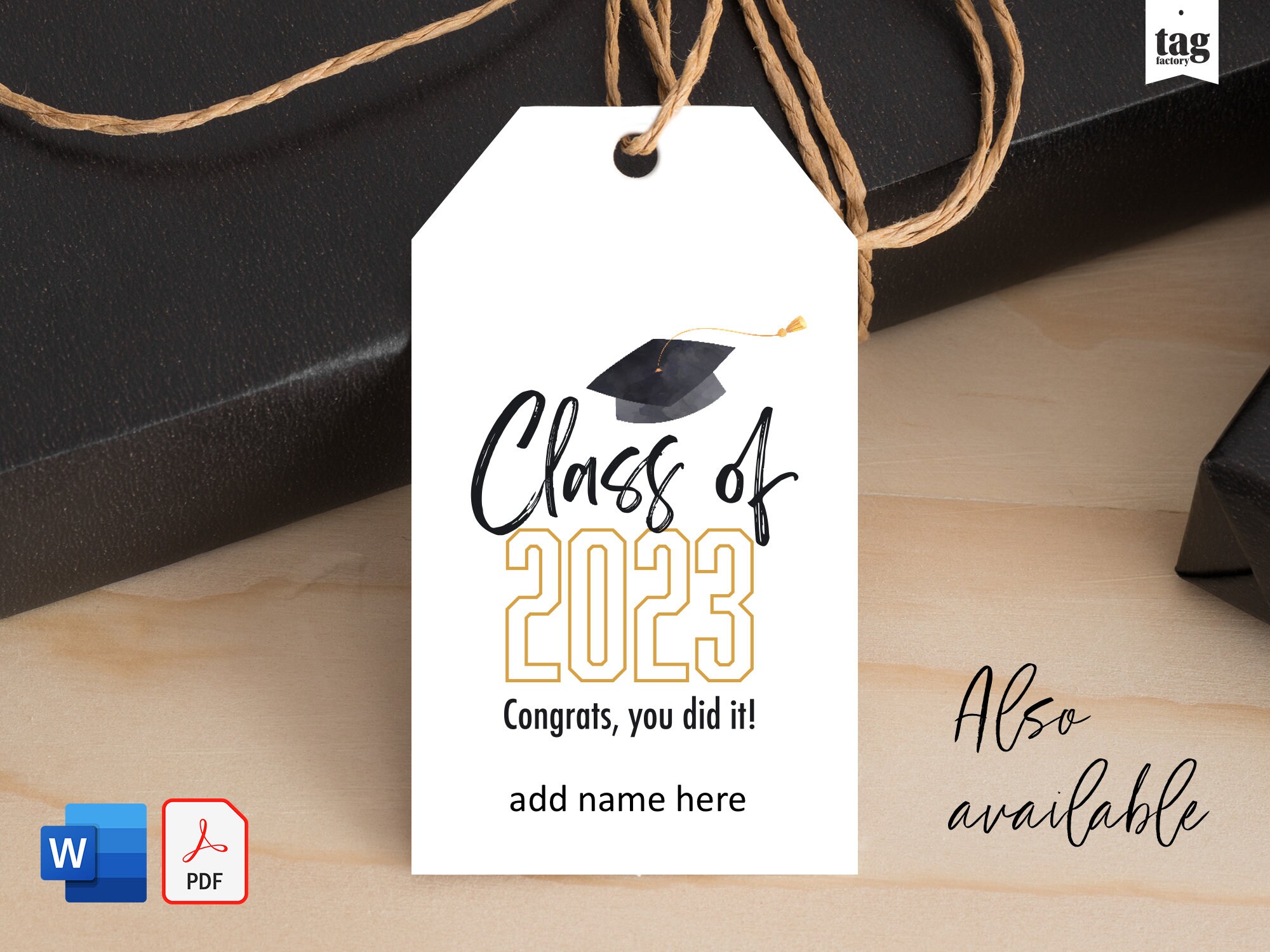 CONGRATS GRAD 2023 Gift Tag Printable, Graduation Cap Treat Tag ...