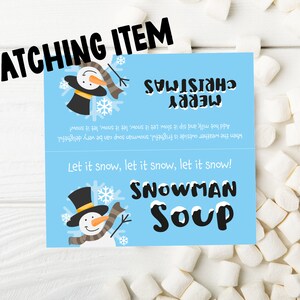 SNOWMAN SOUP Treat Tag Printable // Frosty Snowman Soup Gift Tag ...