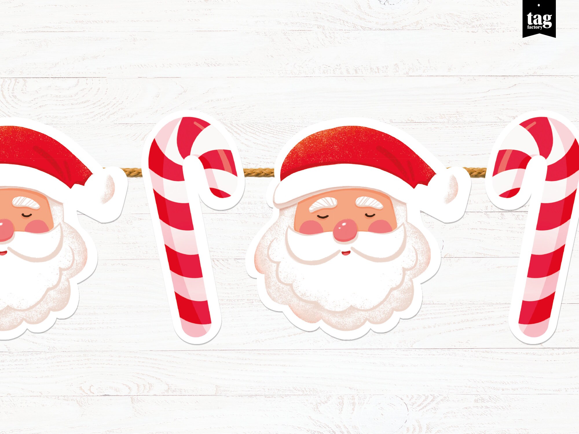 Santa Printable Garland Christmas Activities Kids Party - Etsy