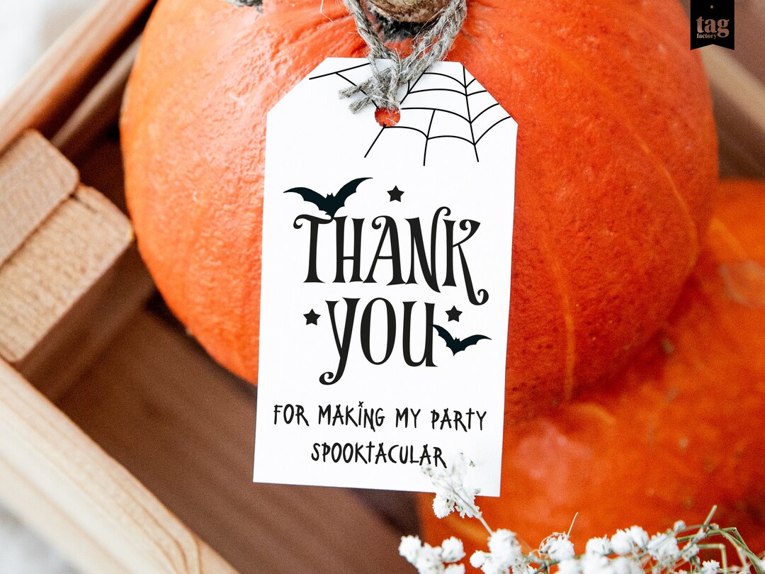 Thank You Halloween Gift Tag Printable Editable Thankyou - Etsy