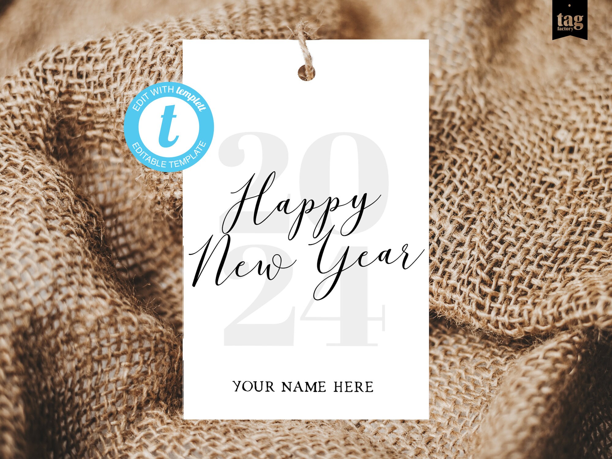 HAPPY NEW YEAR Gift Tag Printable // New Year Wishes Editable Treat Tag ...