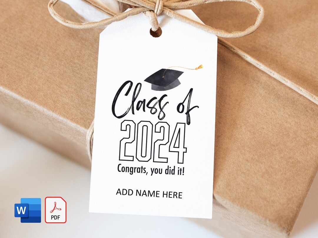 CONGRATS GRAD Gift Tag Printable, GRADUATION Class of 2023 Gift Tag ...