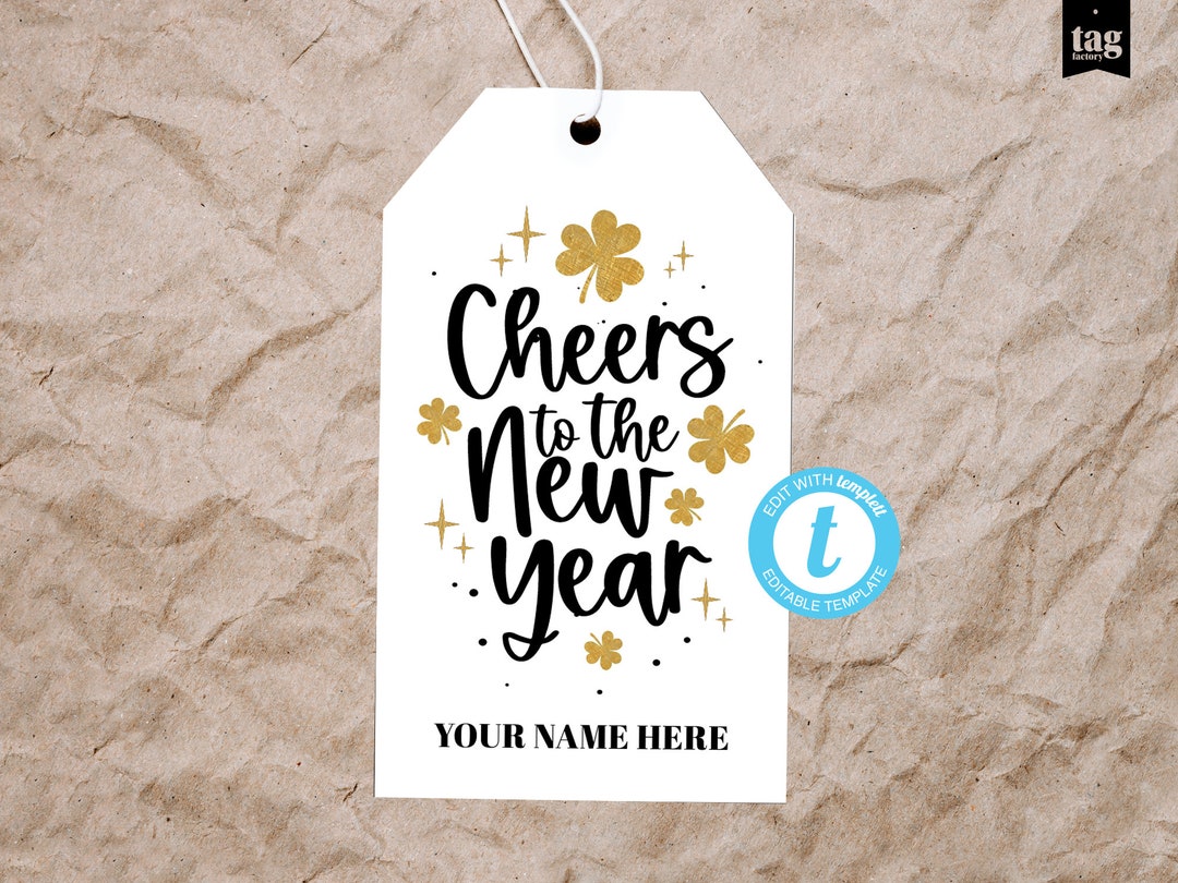 HAPPY NEW YEAR Gift Tag Printable // New Year Wishes Foil Balloons ...