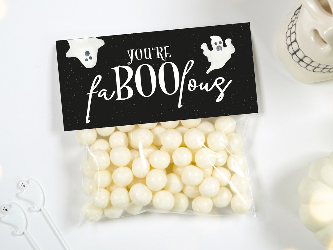 BOO Halloween Ghost Gift Tag Printable, Horror Party Favor Tags ...