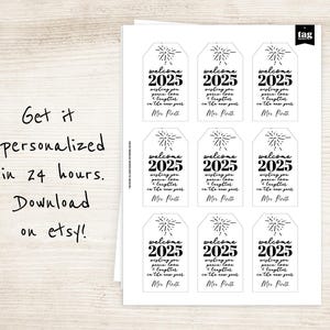 HAPPY NEW YEAR Gift Tag Printable // New Year Wishes Treat Tag Digital ...