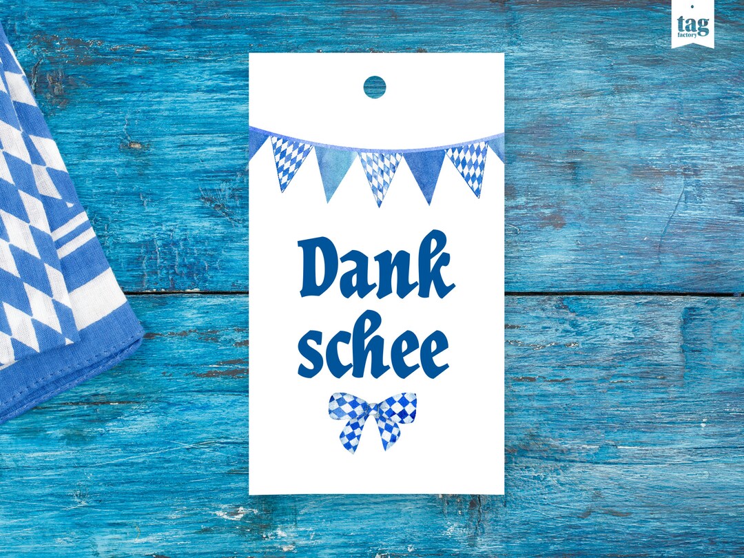 Oktoberfest DANKE Treat Tag Printable, Bavarian Octoberfest Tag, Thank ...