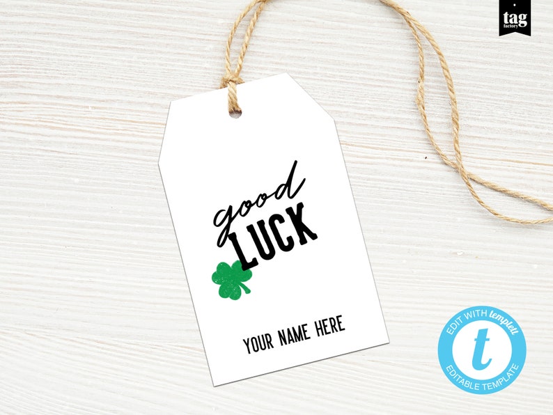 GOOD LUCK TAG Printable Edible Good Luck Personalise - Etsy