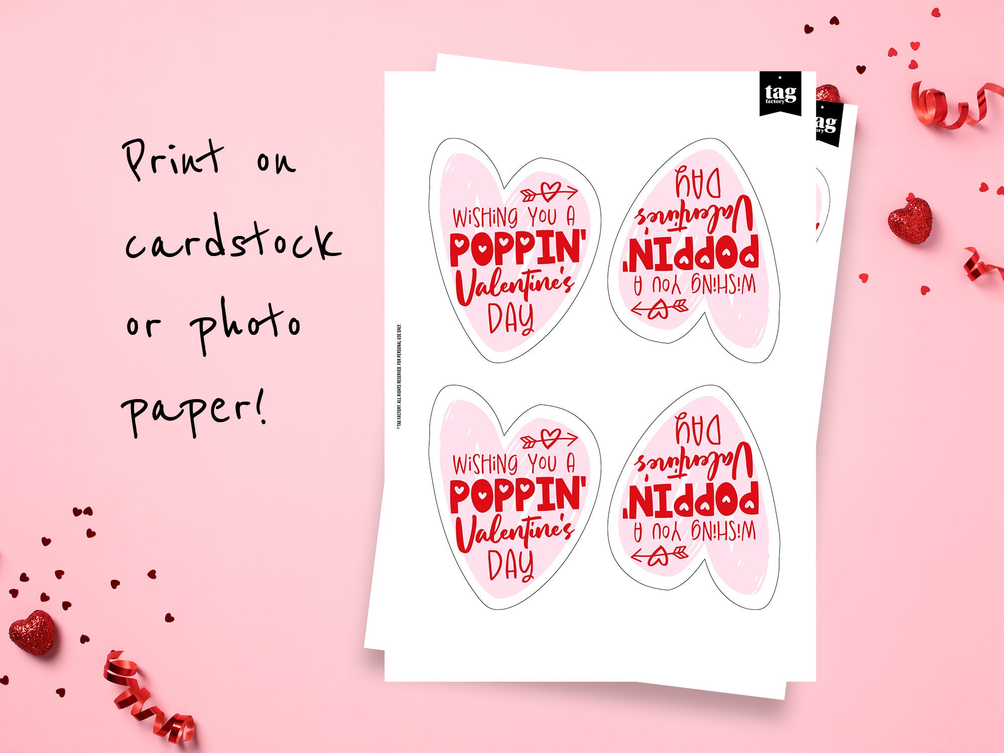 Valentine Gift Tags Printable, Treat Poppin Valentines Day Printable ...