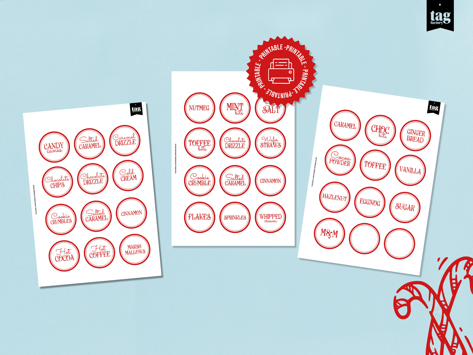 Hot Cocoa BAR Labels Printable, Christmas Buffet Decor Hot Chocolate ...