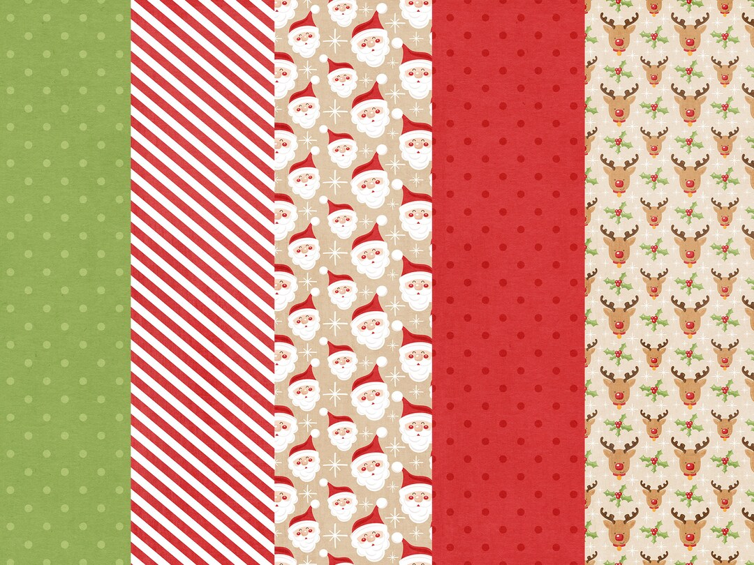Santa Printable Paper, Hohoho Digital Paper Printable, Christmas 12x12 ...
