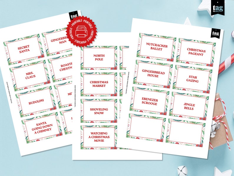 Christmas Charades Printable Party Game, Famlily Christmas Activities ...
