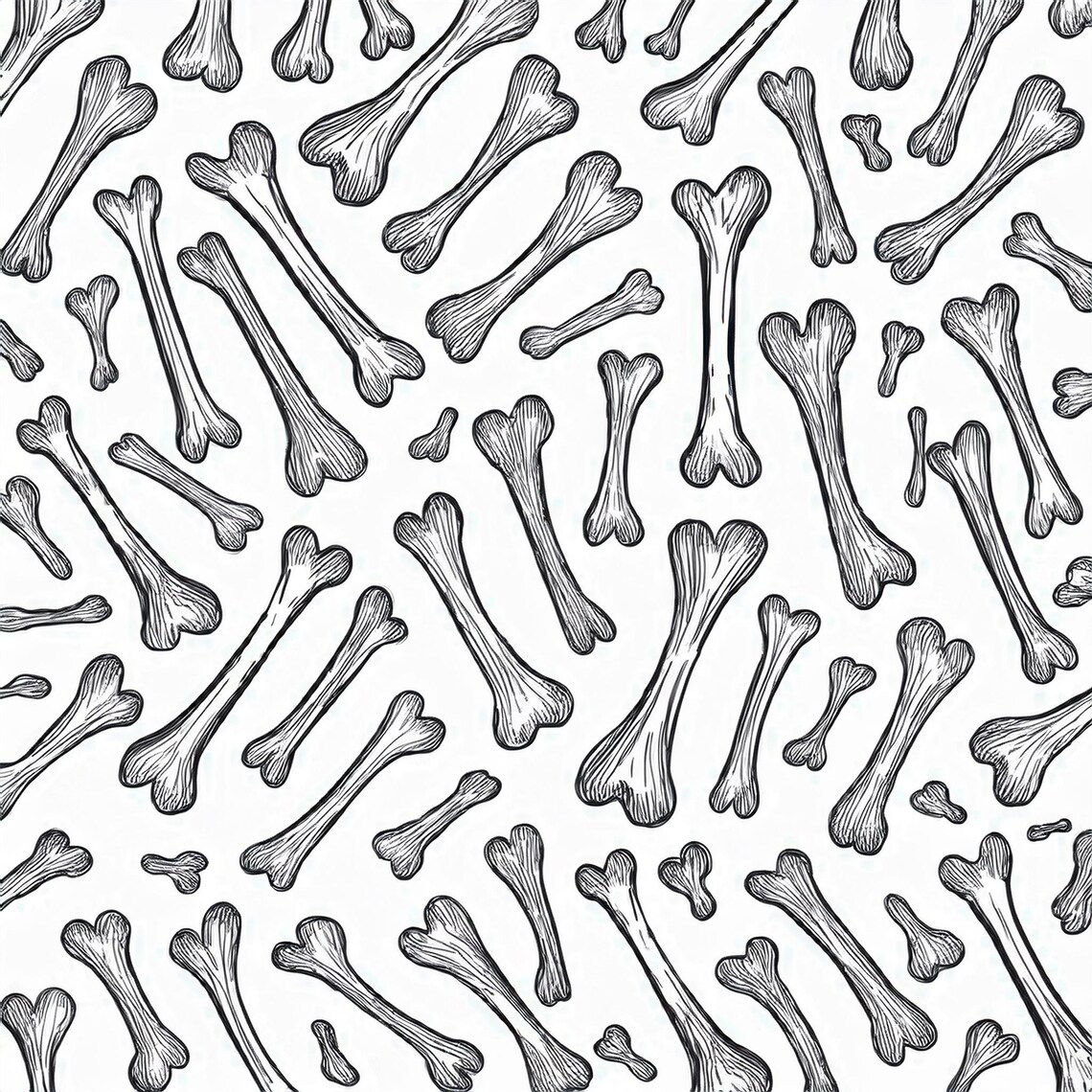 Skeletons Digital Paper Printable, Skeleton Bones Halloween Paper ...