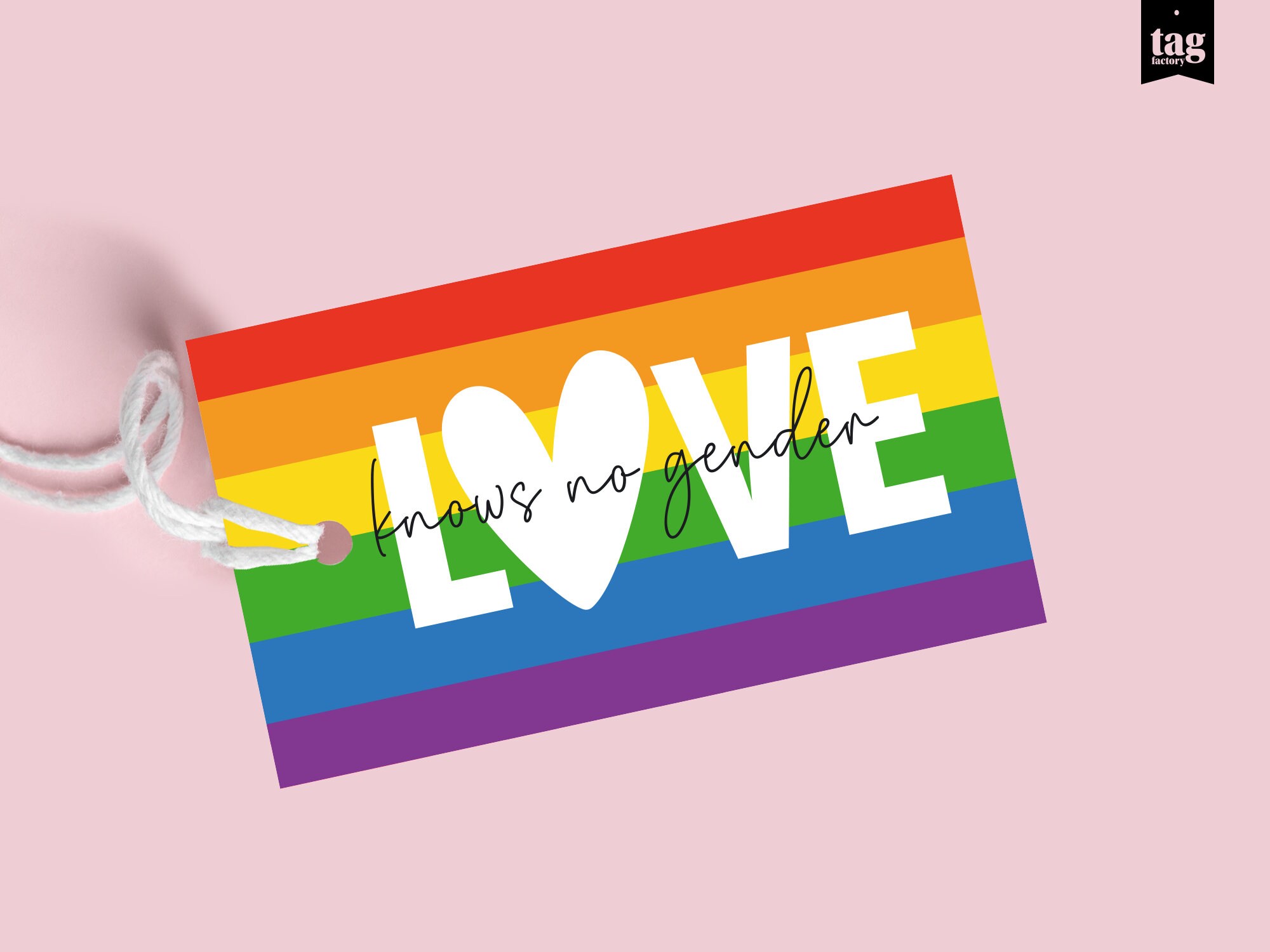 PRIDE 2023 Favor Gift Tag Printable, LGBTQ Love Has No Gender Treat Tag ...