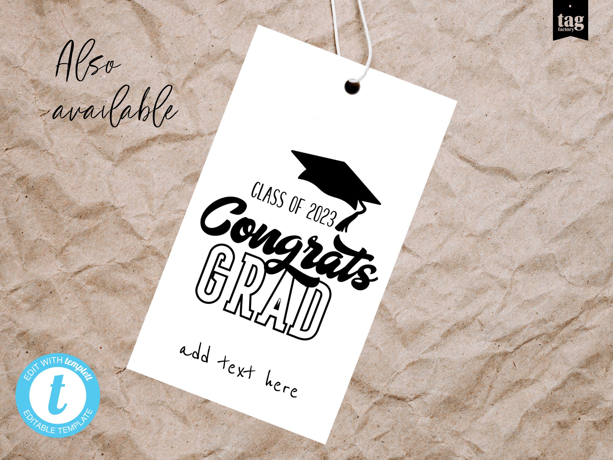 CONGRATS GRAD 2023 Gift Tag Printable, Graduation Cap Treat Tag ...