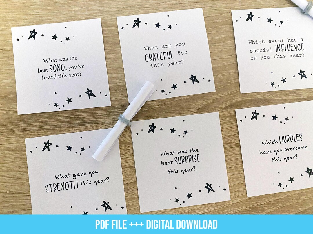 Year in Review Printable, New Years Eve Game, Reflexion Questions, New ...