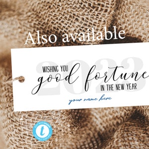HAPPY NEW YEAR Gift Tag Printable // New Year Wishes Editable Treat Tag ...