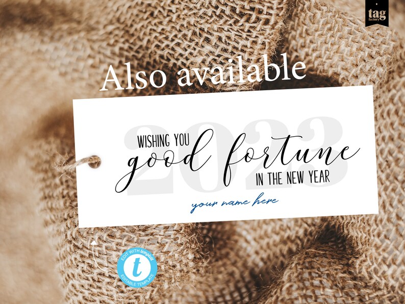 HAPPY NEW YEAR Gift Tag Printable // New Year Wishes Editable Treat Tag ...