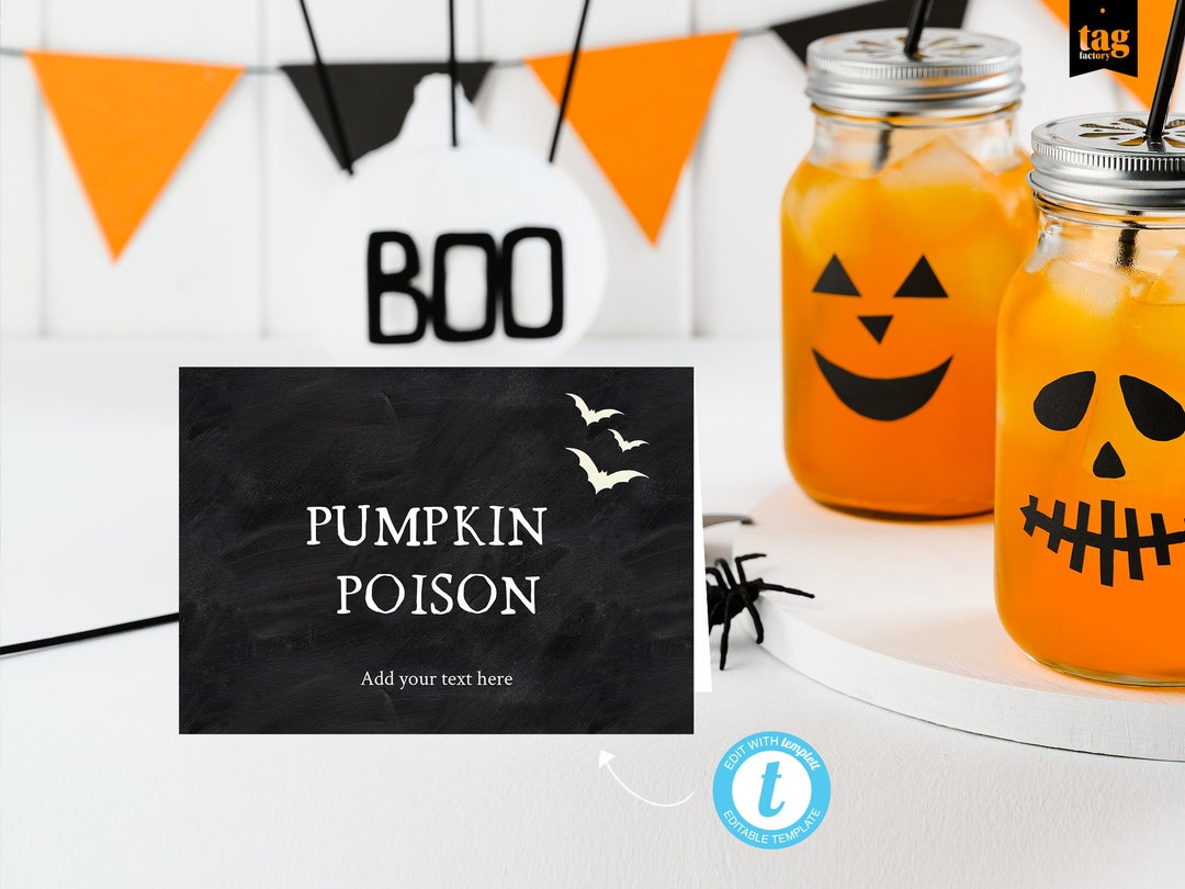 Halloween Party Food Tent Card, Printable Bat Horror Buffet Cards ...
