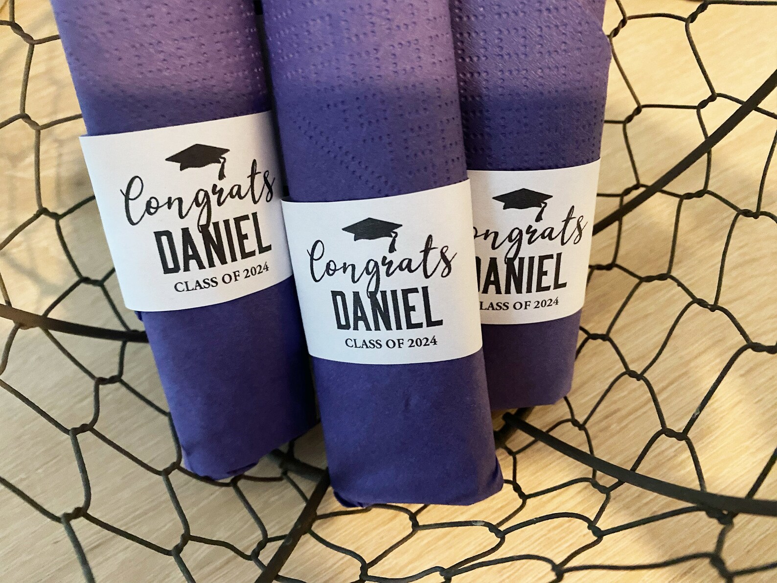 Graduation Napkin Rings Congrats GRAD Wraps, Napkin Holder Cutlery ...