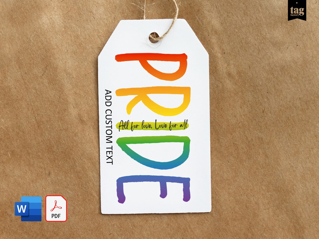 PRIDE 2023 Favor Tag Printable, LGBTQ Love for All Rainbow Treat Tag ...