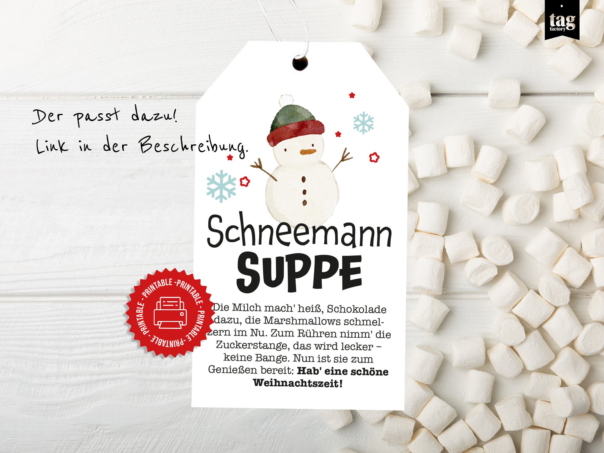 Nikolaus Rentier Nasen Etikett Printable, Gruß vom Nikolaus Anhänger ...